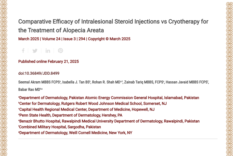 Comparative Efficacy of Intralesional Steroid Injections vs Cryotherapy ...