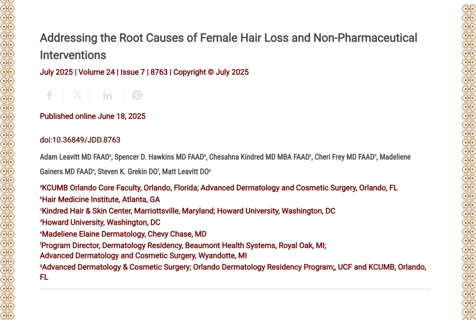 Addressing the Root Causes of Female Hair Loss and Non-Pharmaceutical ...